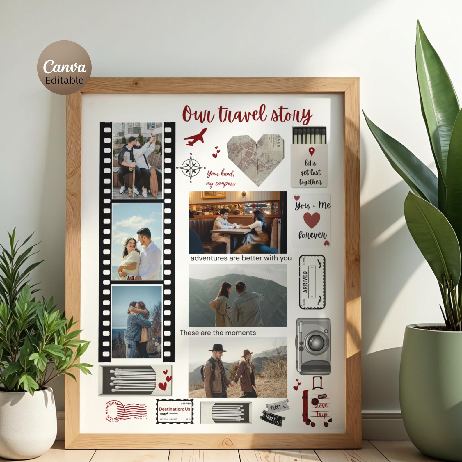 Editable Travel Matchbook Poster, Custom Photo Collage Template ...
