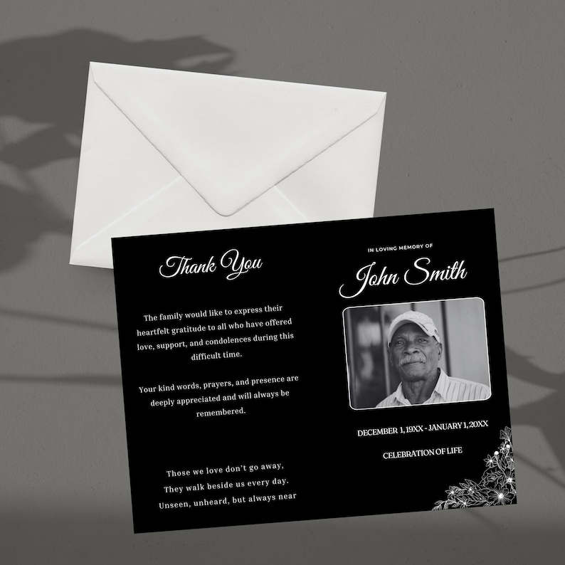 Editable Funeral Program Template, Bifold Obituary Program, Canva ...