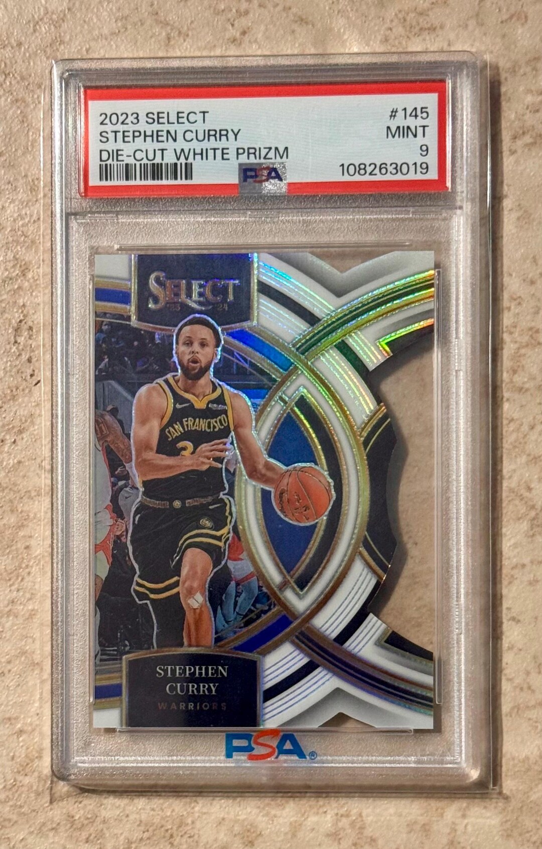 2023 Select Stephen Curry #'d/149 Die-cut WHITE PRIZM #145 PSA 9 Mint ...