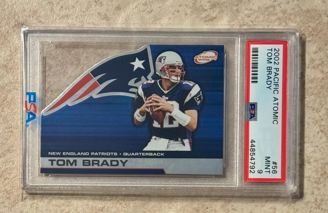 2002 Pacific Atomic 56 Tom Brady Die-cut Cut PSA 9 Mint New England ...