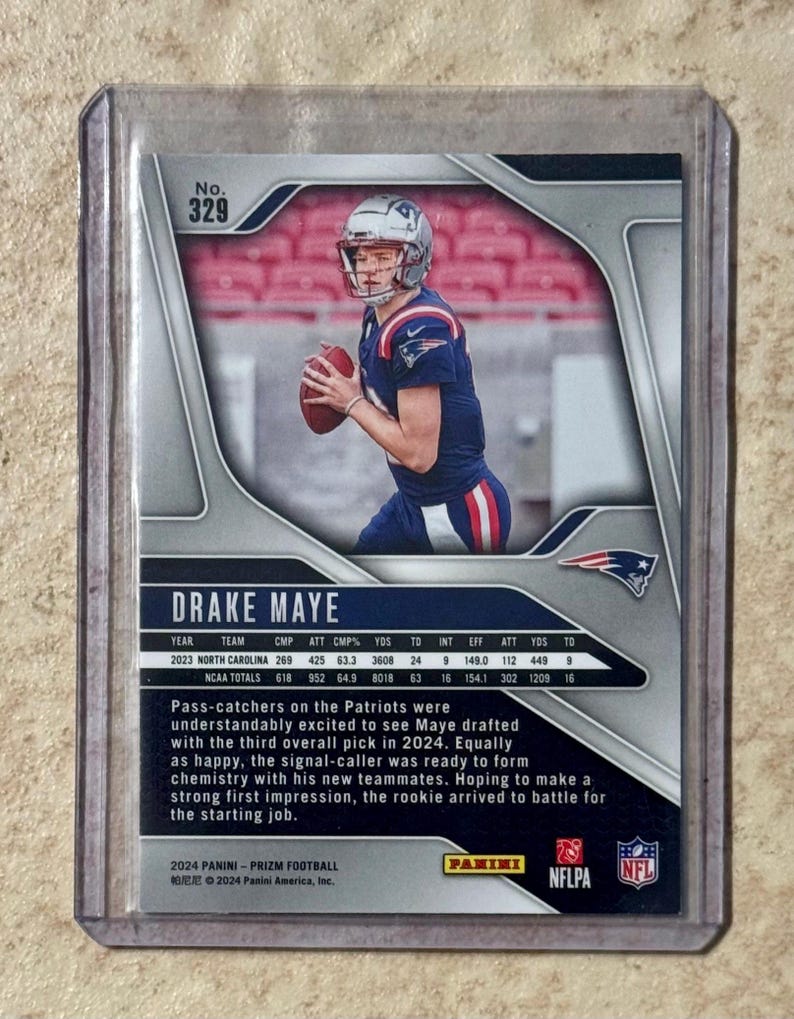 2024 Panini Prizm Drake Maye Rookie Card RC New England Patriots - Etsy