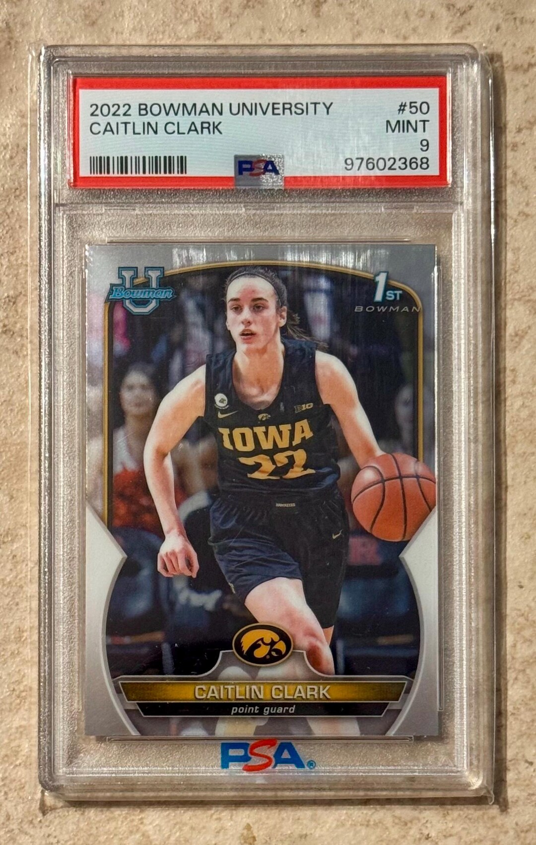 2022 Bowman U Caitlin Clark University of Iowa 1st Bowman #50 PSA 9 ...