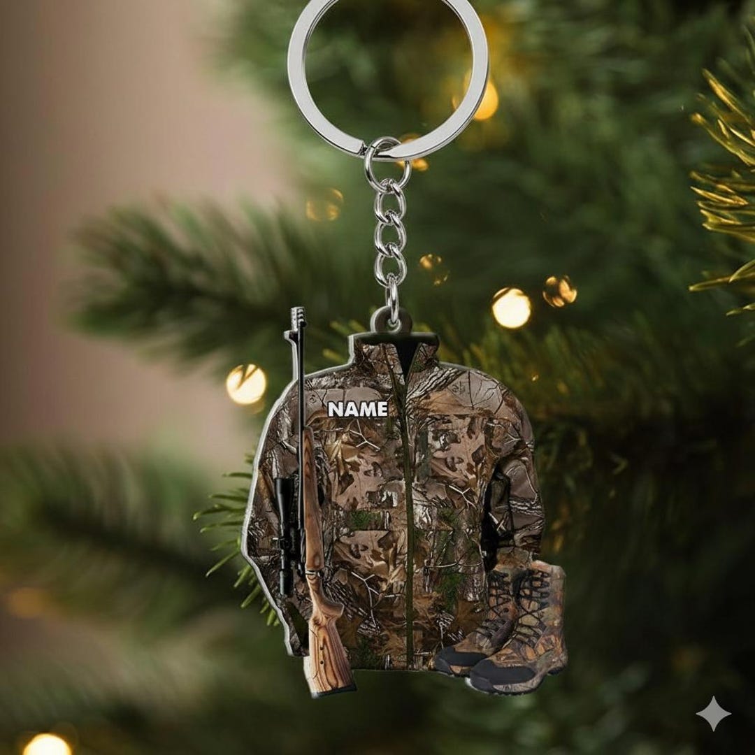 Personalized Deer Hunting Keychain, Custom Hunter Keychain, Hunting ...