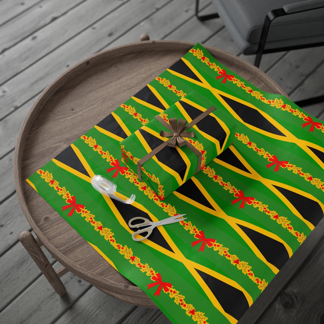 Jamaican Flag Stripe Wrapping Paper - Etsy
