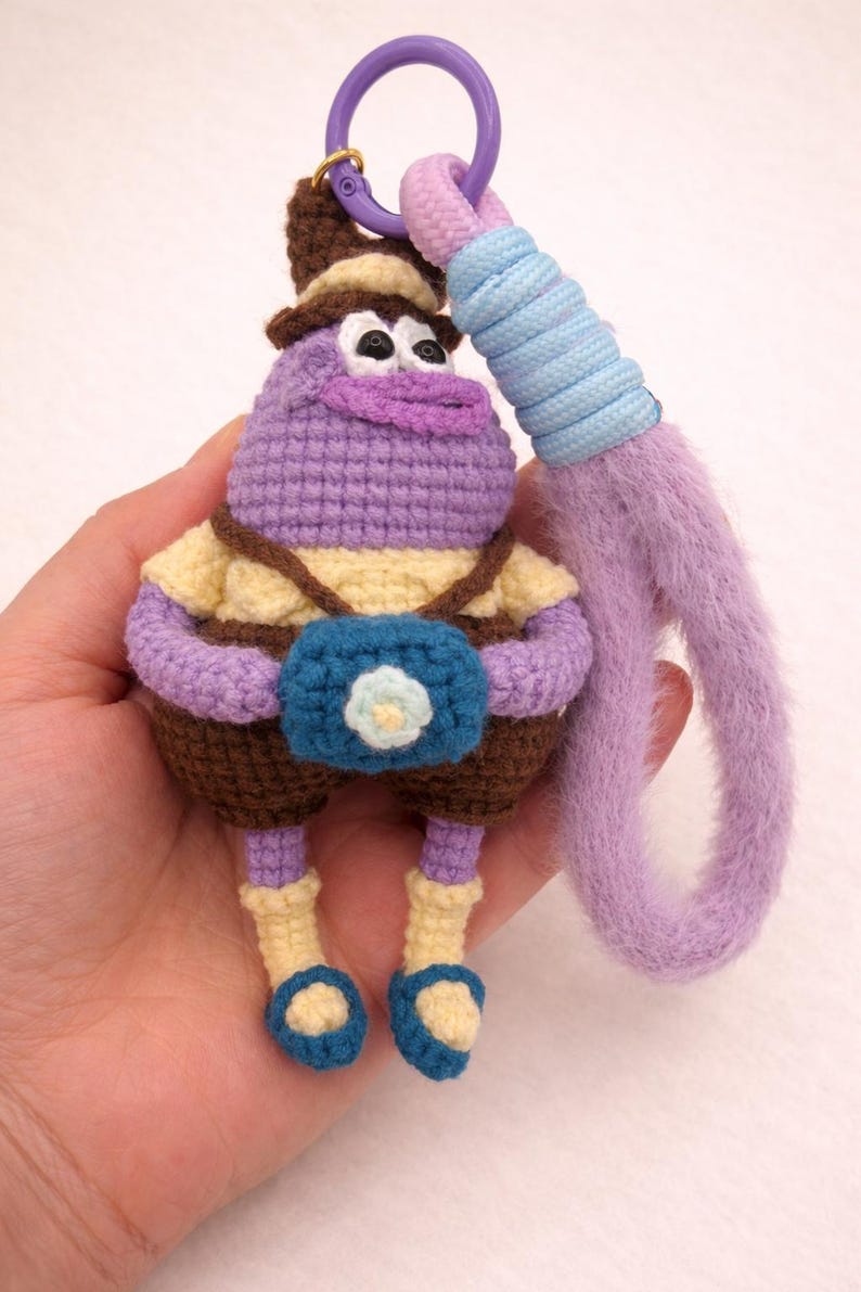 Handmade Crochet Doll Keychain: Cute Amigurumi Character Bag Charm ...