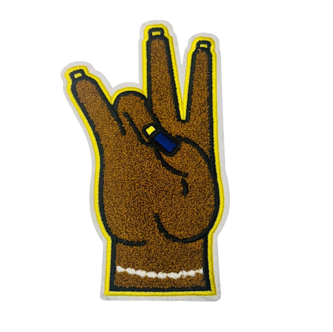 Sigma Gamma Rho Hand Sign Chenille – Blue and Gold Greek Iron-on / Sew ...