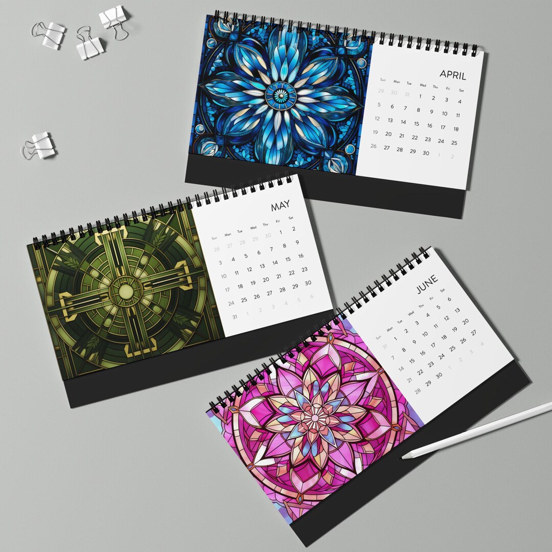 Art Deco Floral 2026 Desktop Calendar - Etsy UK