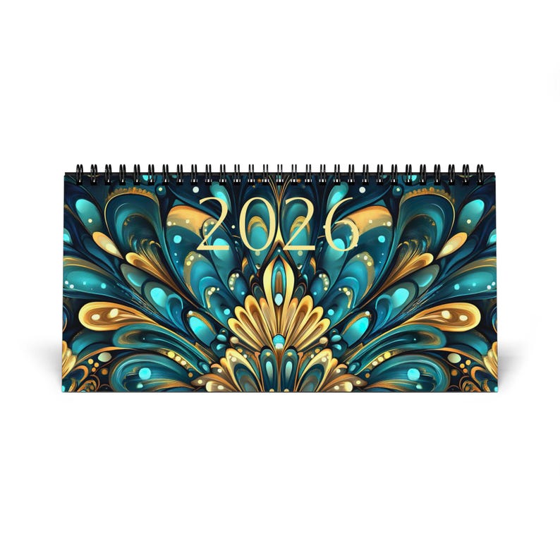 Art Deco Floral 2026 Desktop Calendar - Etsy UK