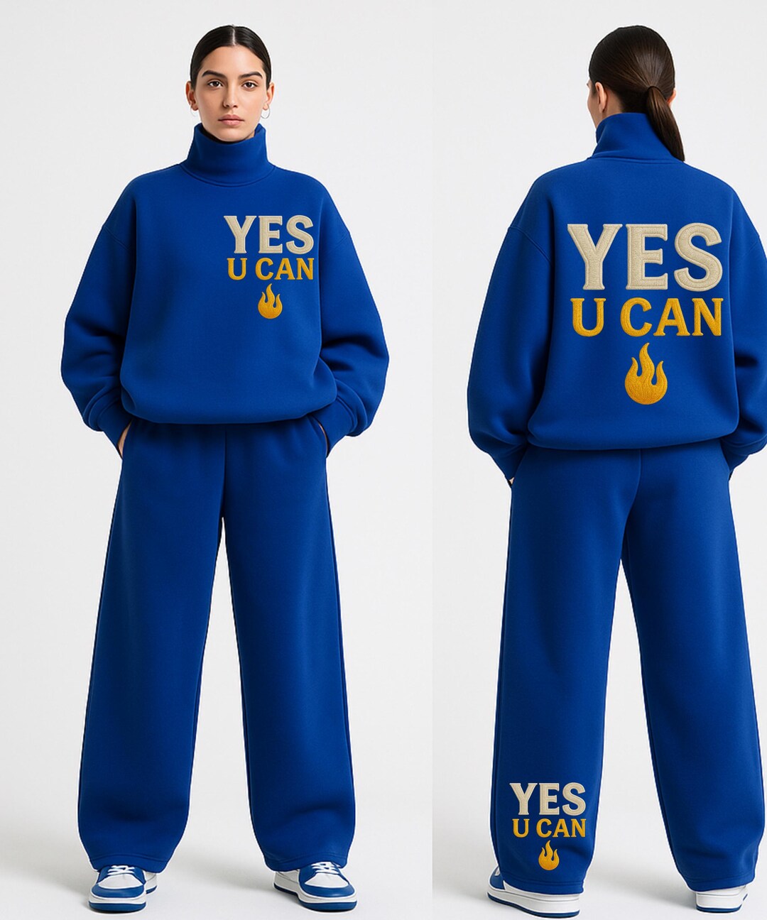 YES U CAN 3D Embroidery PNG | Motivational Streetwear Outfit Design ...