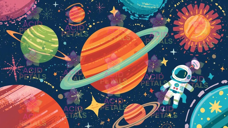 Fun Kids Space Poster Pack Set of 10 Printable Wall Arts for Playroom ...