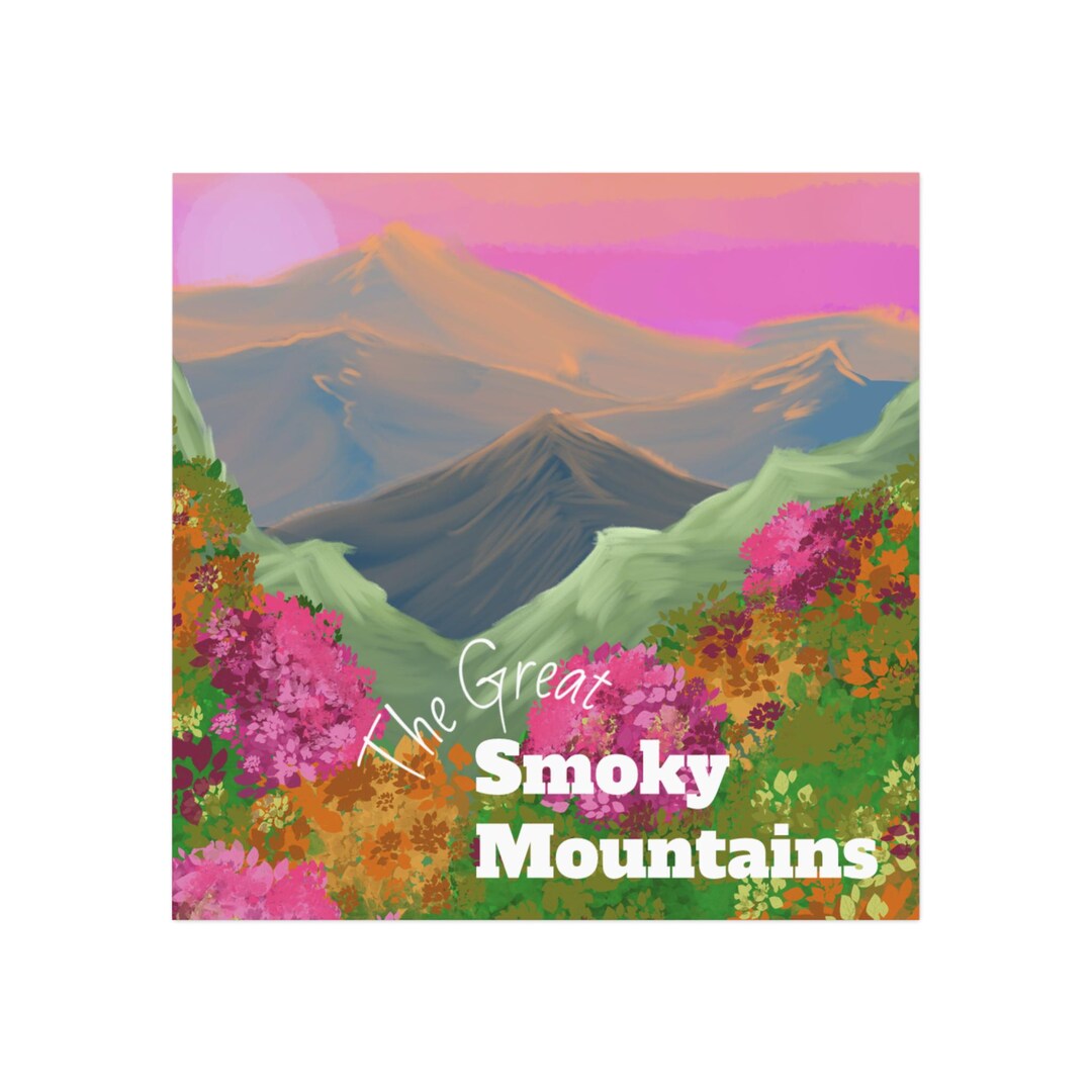 The Great Smoky Mountains Square Magnet | Scenic Mountain Landscape - Etsy