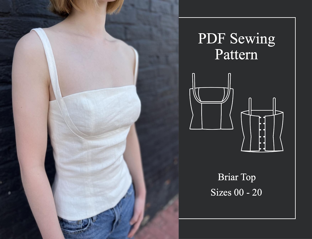 Corset Top Sewing Pattern PDF: Lace-up Bustier Bodice (sizes 00-20) - Etsy