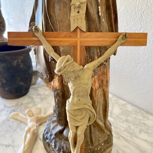 Large Vintage, Wood Inlay Crucifix, Made in West Germany - Etsy