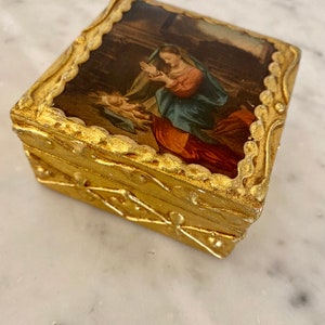 Vintage Florentine Trinket Box, Nativity Scene, Gilt and Wood, Italy - Etsy