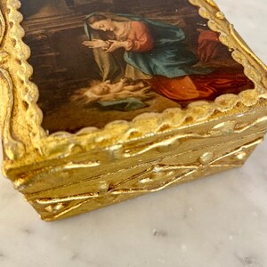 Vintage Florentine Trinket Box, Nativity Scene, Gilt and Wood, Italy - Etsy