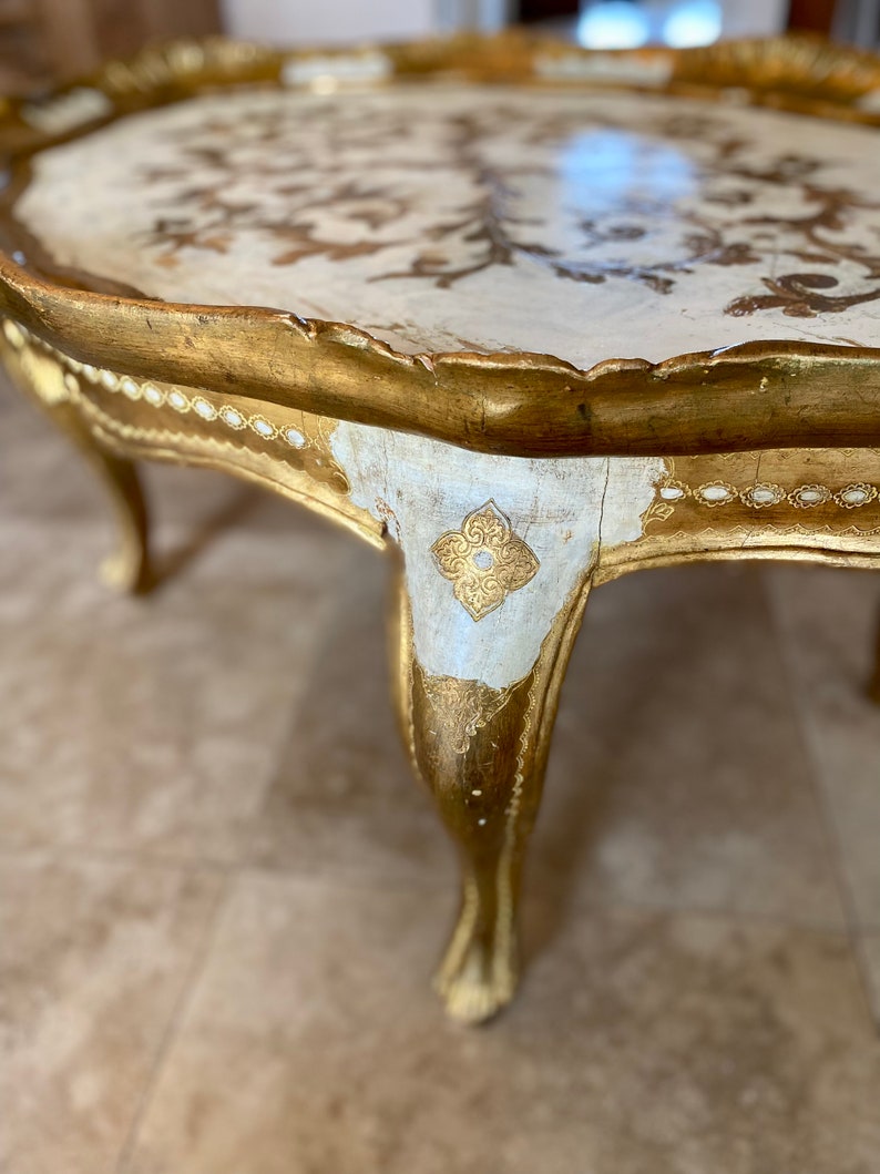 Vintage and RARE, Italian Florentine Coffee Table, HUGE, STUNNING - Etsy
