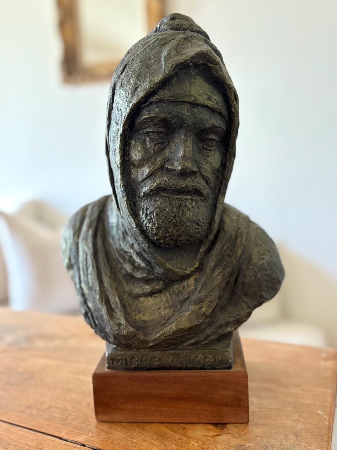 Mid Century, Vintage Michelangelo’s Self Portrait Bust, 1966 Sculptural ...