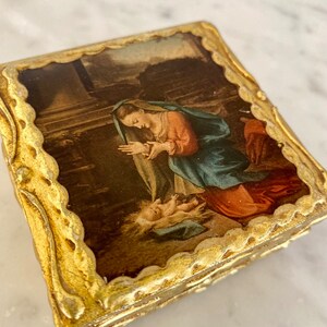 Vintage Florentine Trinket Box, Nativity Scene, Gilt and Wood, Italy - Etsy