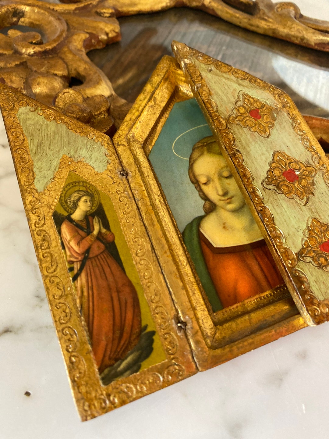 Vintage Florentine Triptych, the Madonna, Petite, Made in Italy - Etsy