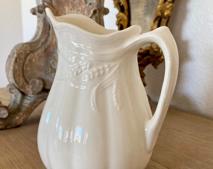 Antique Ironstone Pitcher, Wheat Design, England 1924-1928 ...