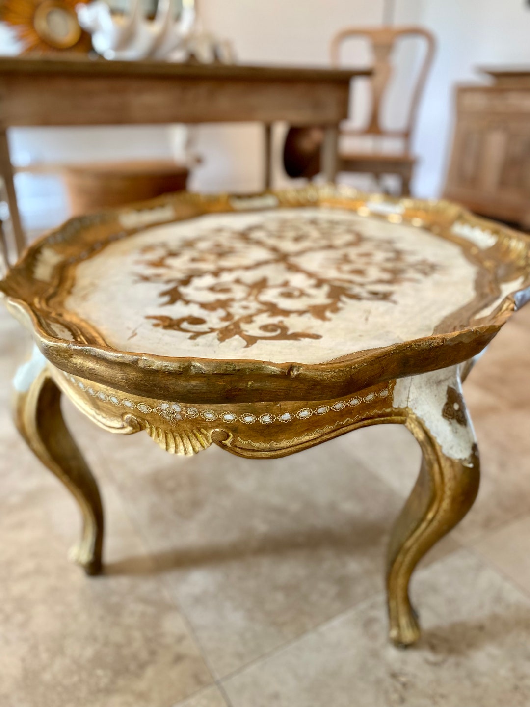 Vintage and RARE, Italian Florentine Coffee Table, HUGE, STUNNING - Etsy