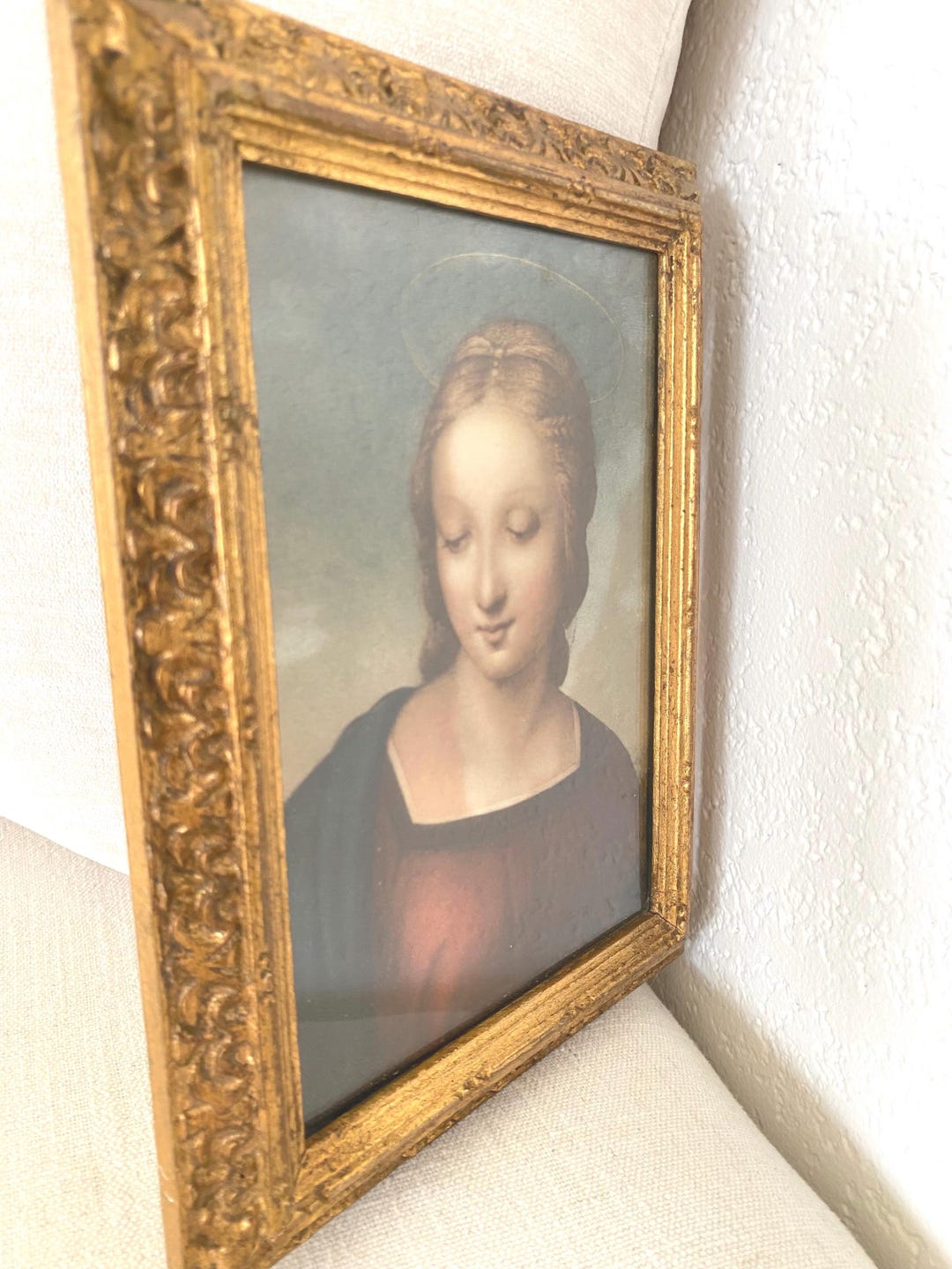 Antique Framed Italian Madonna of the Goldfinch, Italy 1923 - Etsy