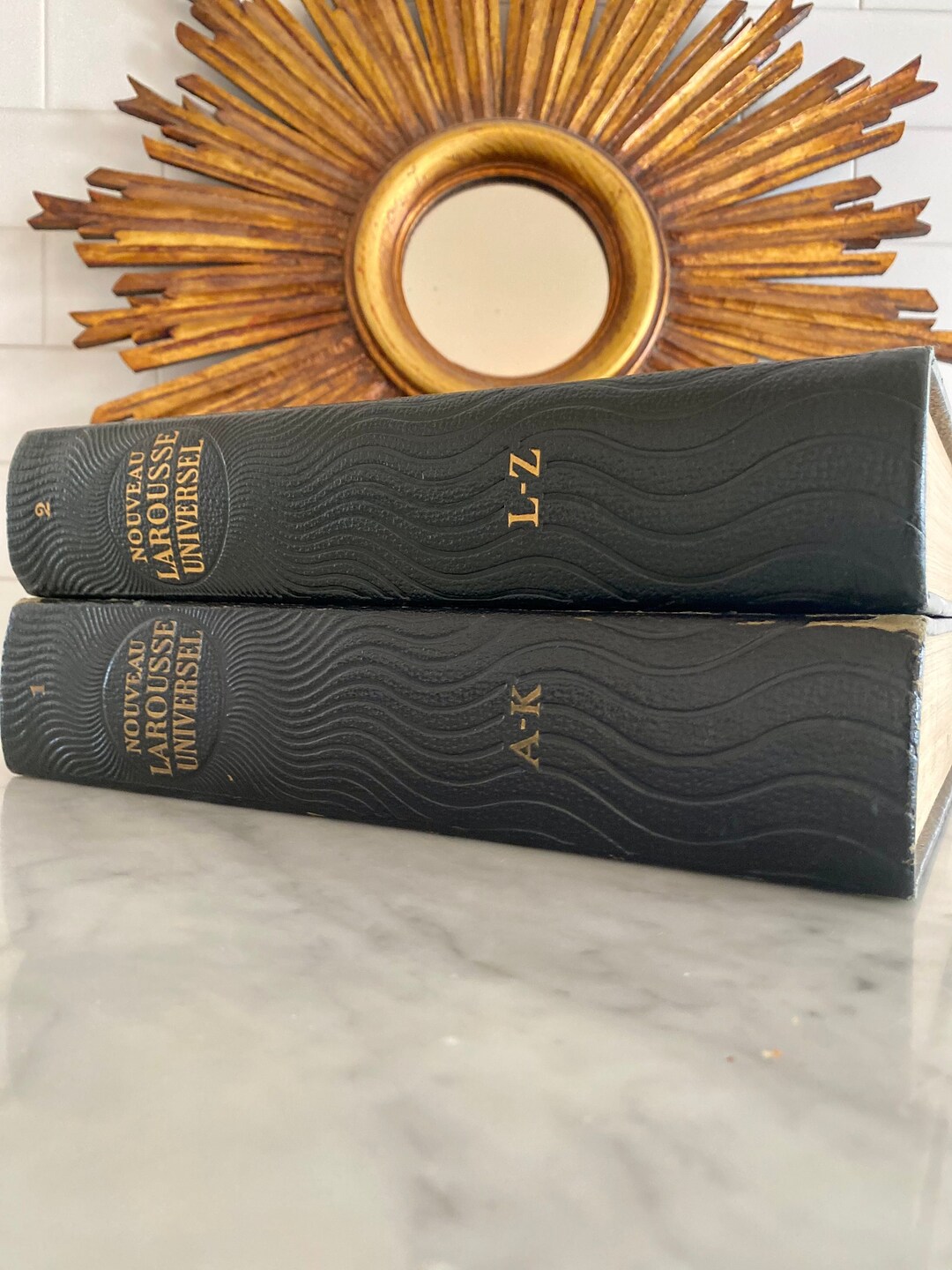 FRENCH Encyclopedia , Two Volumes, Nouveau Larousse 1948, 1948, Coffee ...