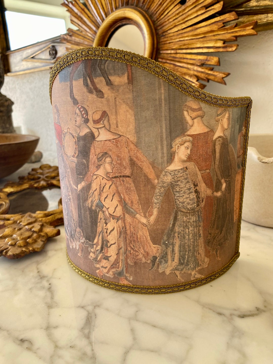 Vintage Venetian Shield Lampshade, Historic Scene, RARE - Etsy