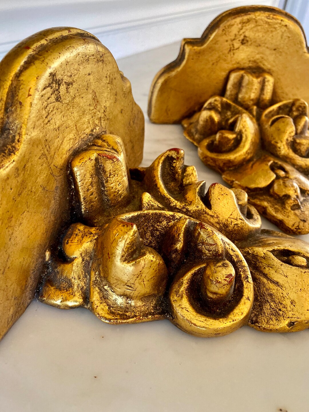 Vintage Gilt and Plaster, Ornamental Wall Brackets, Heavy and GORGEOUS ...