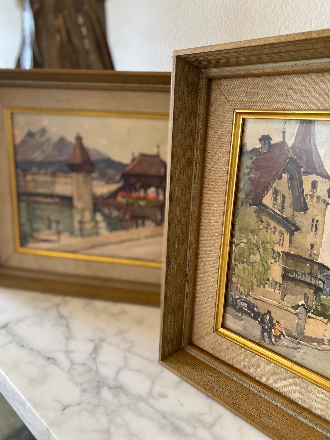 Vintage Set of Two, Nicolas Markovitch 1894-1964, European Watercolors ...