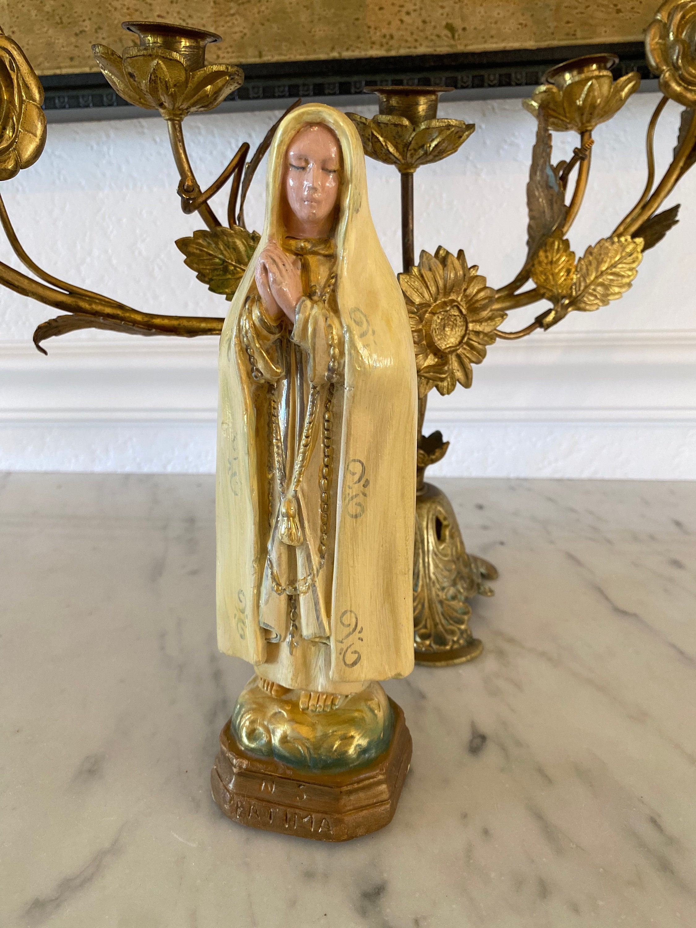 Vintage Depositato Italy, Chalkware Fatima Figure, BEAUTIFUL - Etsy