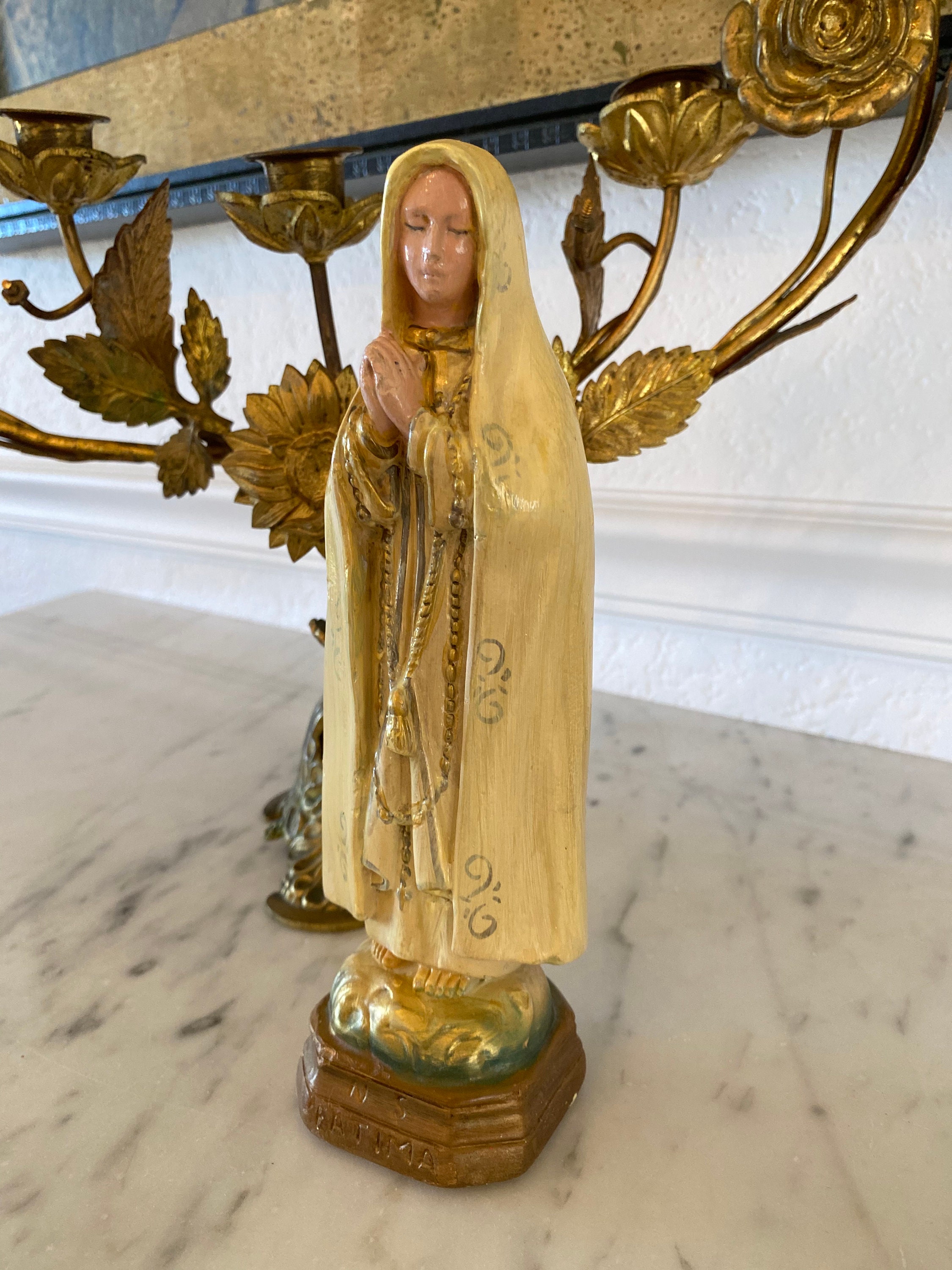 Vintage Depositato Italy, Chalkware Fatima Figure, BEAUTIFUL - Etsy