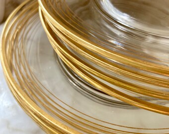 Vintage Gold Glass Plates - Etsy