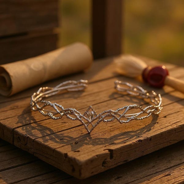 Silver Crown Elven - Etsy UK
