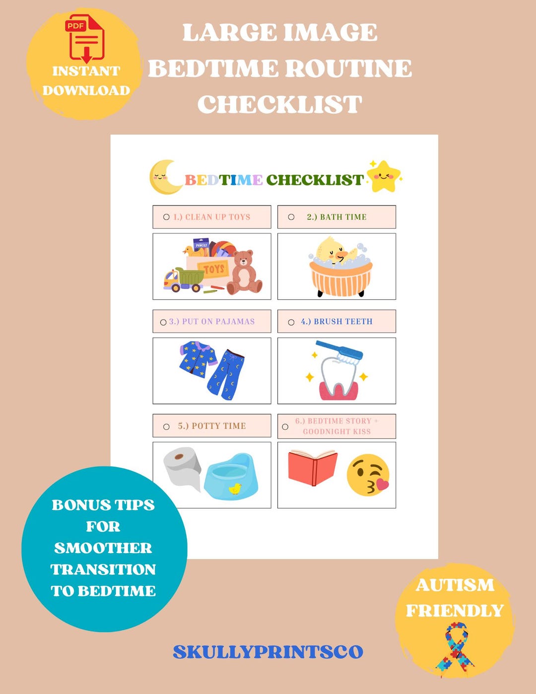 Bedtime Routine for Kids With Autism, Morning Routine Checklist ...