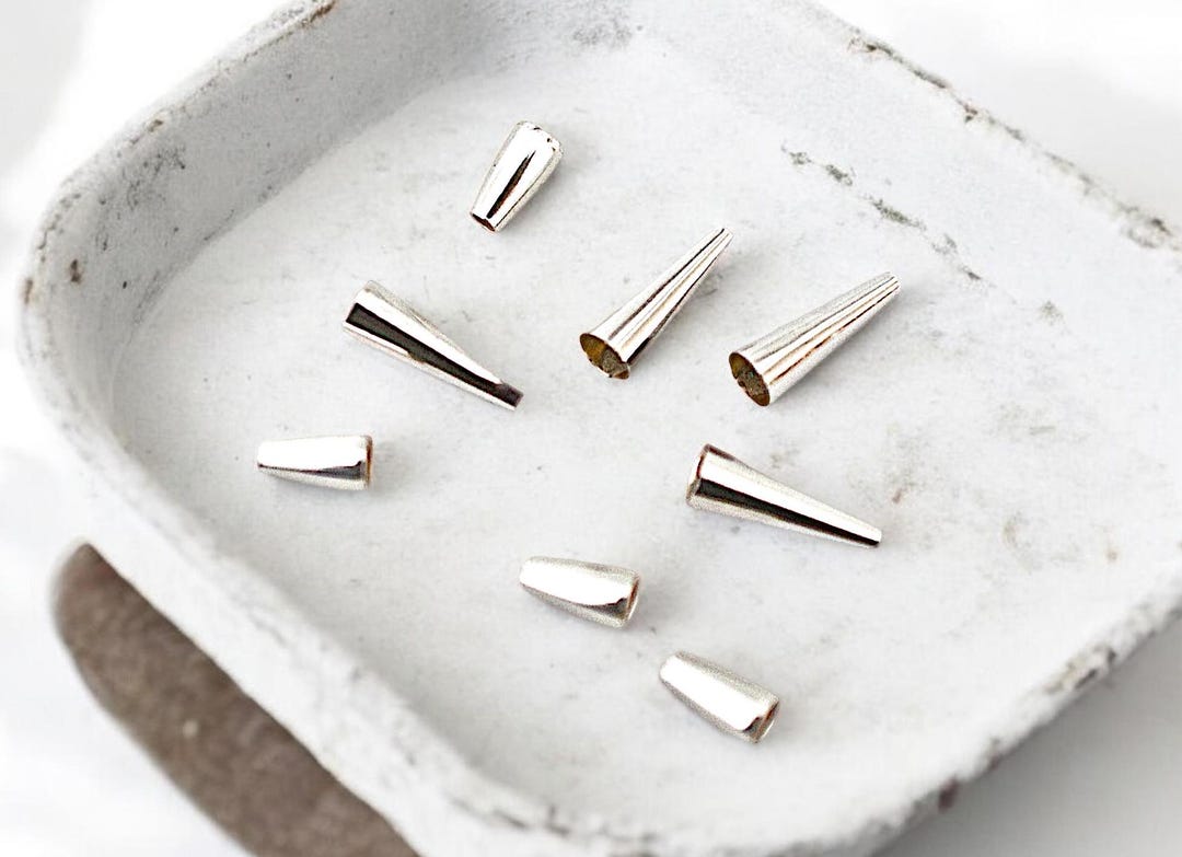 Sterling Silver Bead Cone End Cap, Jewelry Making Supplies, Necklace ...