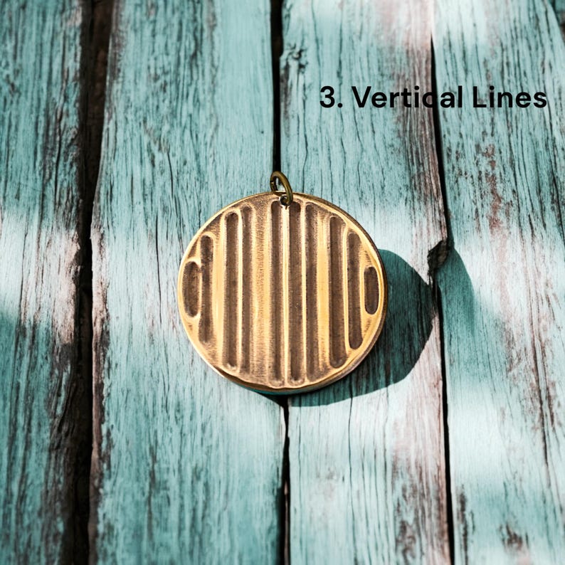 Assorted Brass Pendant to Choose From, Gears, Vertical Lines, Checkers ...