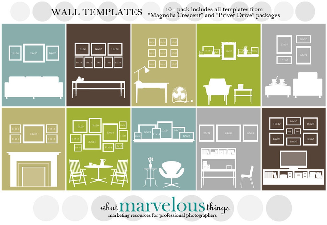 Wall Display Template 10-pack - Etsy