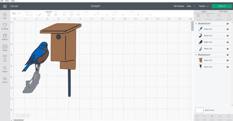 Layered Bluebird Blue Bird Birdhouse Svg File ~ Detailed Vector for ...
