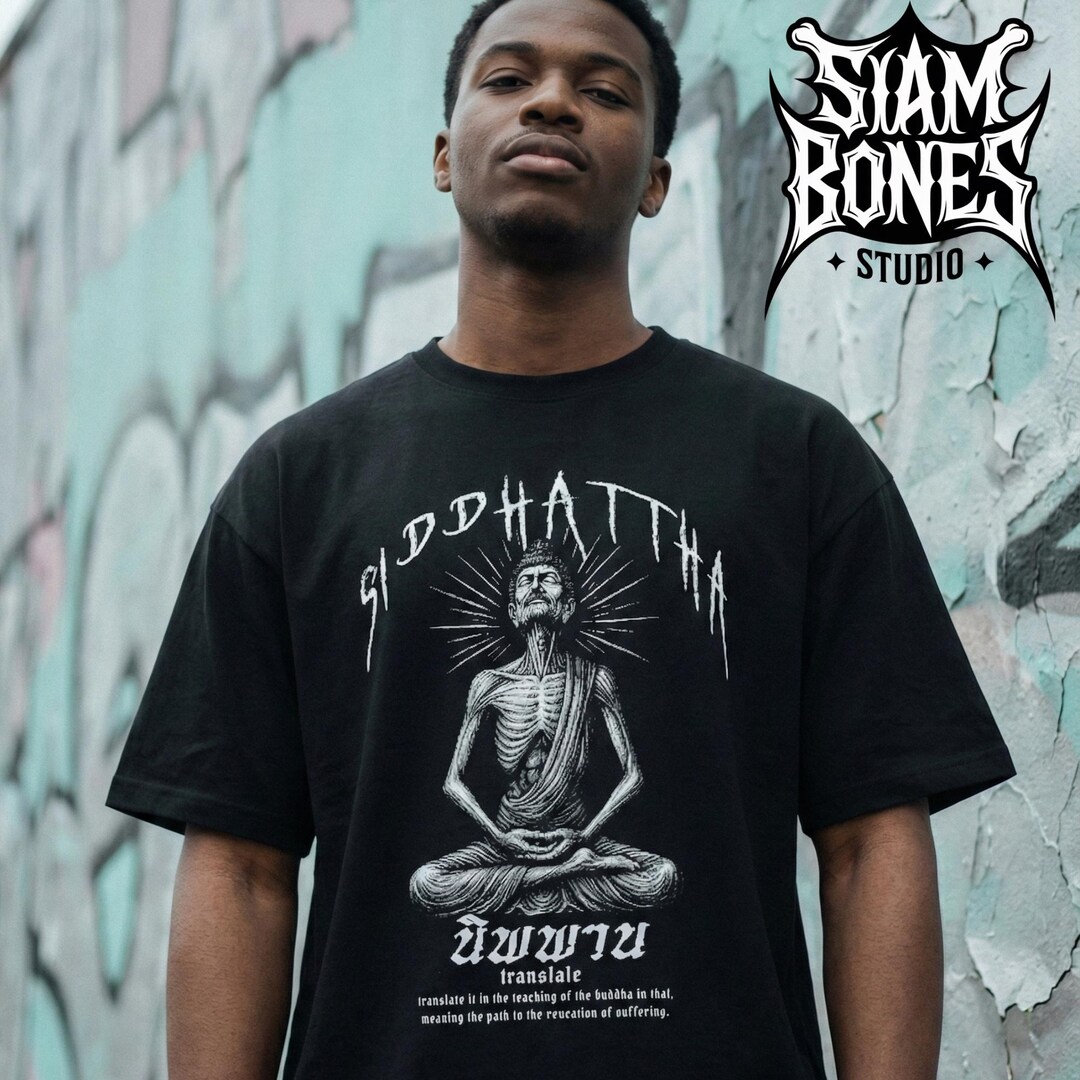 Street Wear Siddhattha Ascetic Buddha Dark Art Shirt With Occult ...