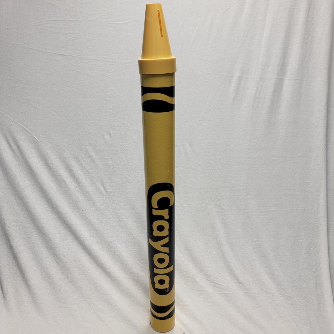 1993 30" Crayola Giant Yellow Crayon Piggy Bank Coin Vtg 90s Y2k Made ...