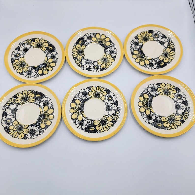 MCM Homer Laughlin Deco Stone Andre Ponche Daisies Yellow 1970s Dish ...