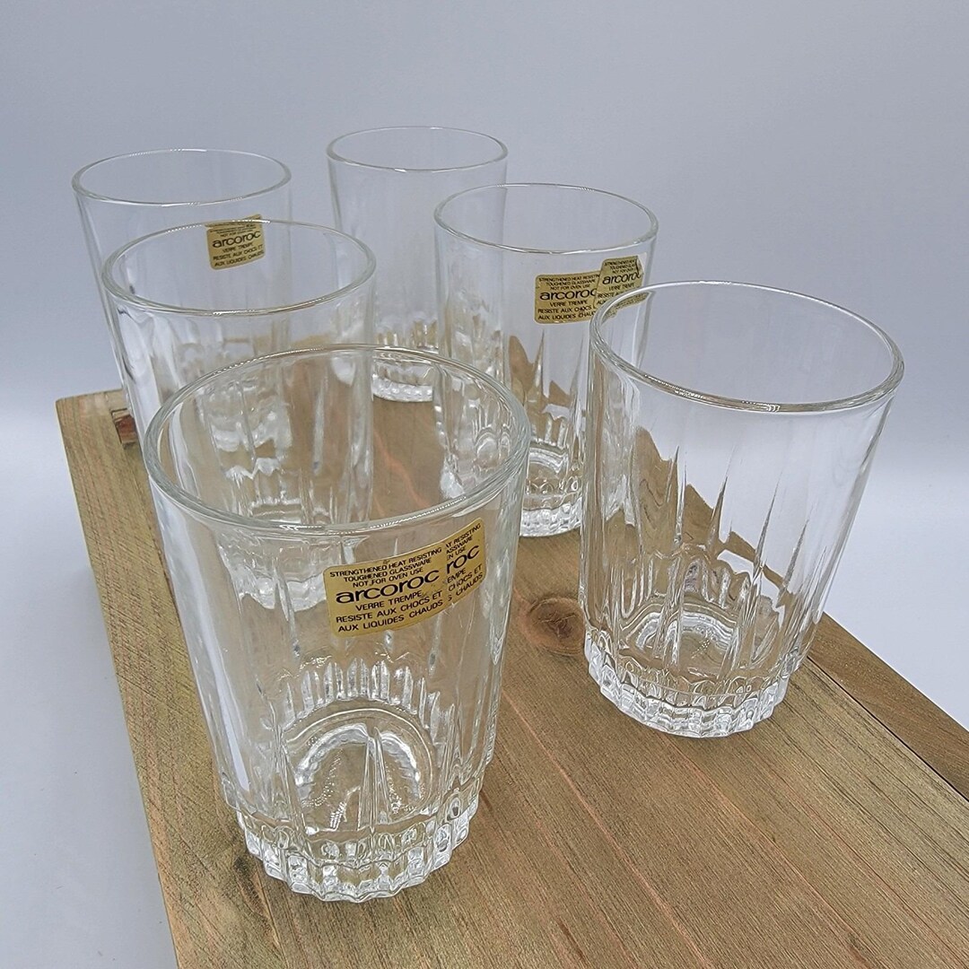 Set of 6 Vintage Arcoroc Juice Glasses Lancer Pattern 3 1/2" 4oz Cups ...