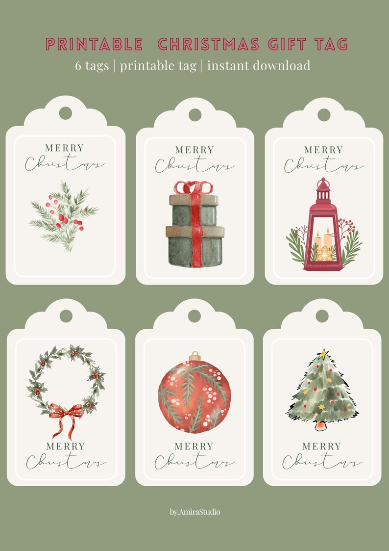 Nordic Christmas Gift Tags | Printable Festive Set (PDF) - Etsy