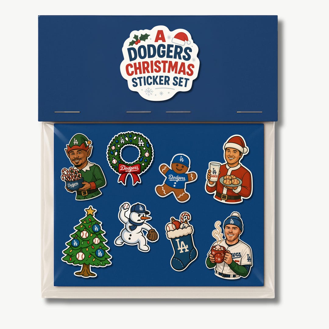 Dodgers Christmas Sticker Set – LA Holiday Laminated Vinyl Stickers ...