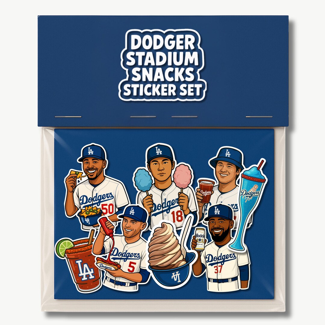 Dodger Stadium Snacks Sticker Set – LA Baseball Laminated Vinyl ...
