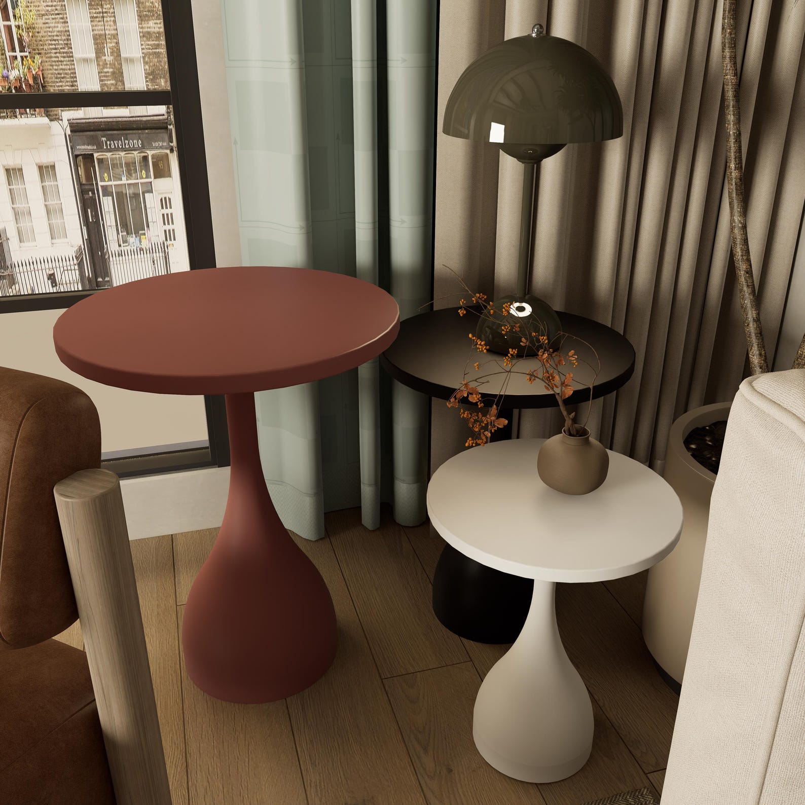 Minimalist Handmade Wooden Side Table Modern Sculptural Organic Accent ...