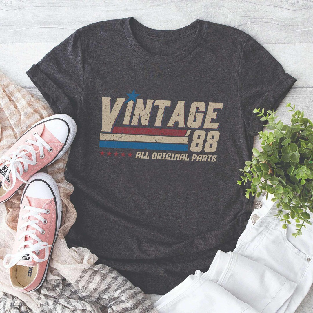 Vintage 1988 All Original Parts T-shirt, Born in 1988 Birthday ...