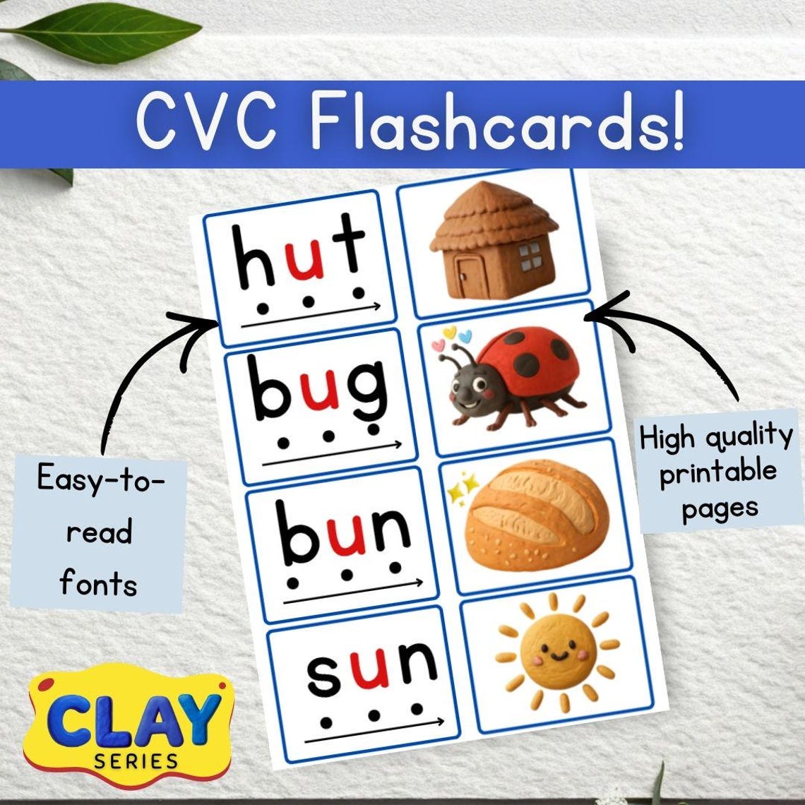 CVC Words List | 84 Words Matching Flashcards - Unique Clay ...
