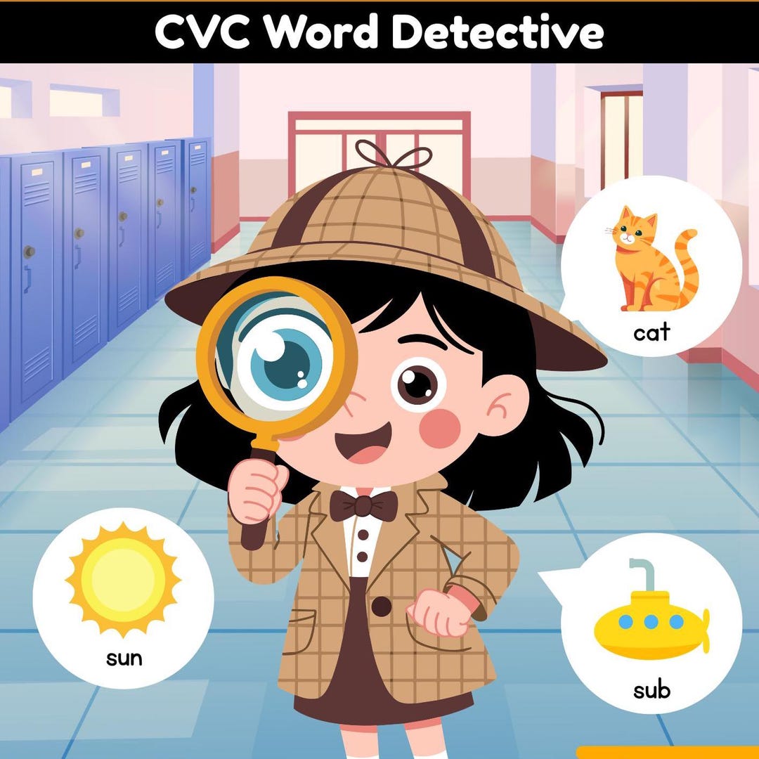 CVC Word Detective for Young Learners - Etsy